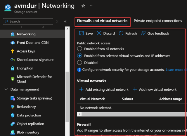 Azure Verified Module Storage Account: Firewalls and Virtual Network ...