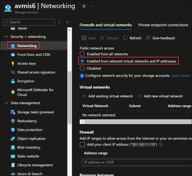 Azure Verified Module Storage Account: Firewalls and Virtual Network ...