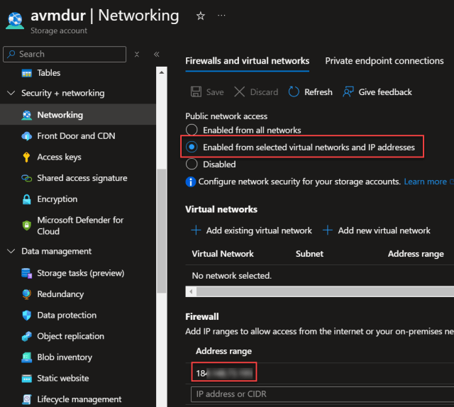 Azure Verified Module Storage Account: Firewalls and Virtual Network ...